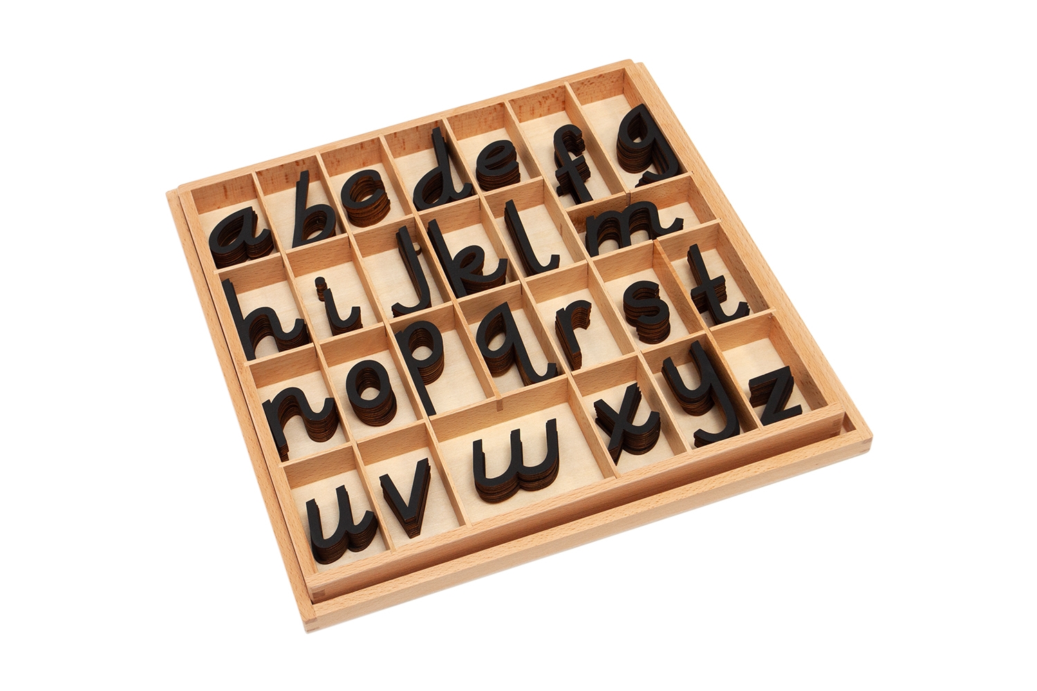 Montessori Materials: Small Movable Alphabets: Black, D'nealian